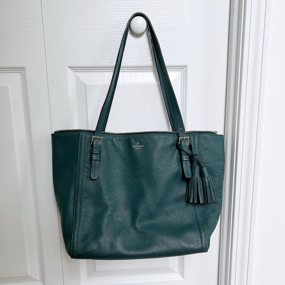 kate spade | Bags | Kate Spade Green Leather Tote Bag | Poshmark